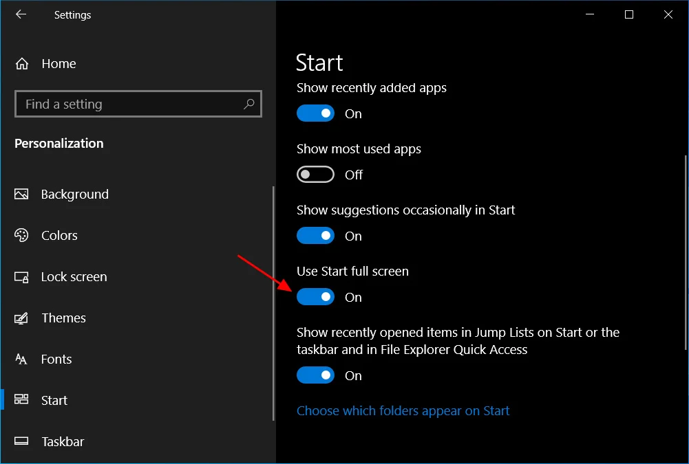 How To Make Start Menu Full Screen On Windows 10 - Tutorials & Methods ...